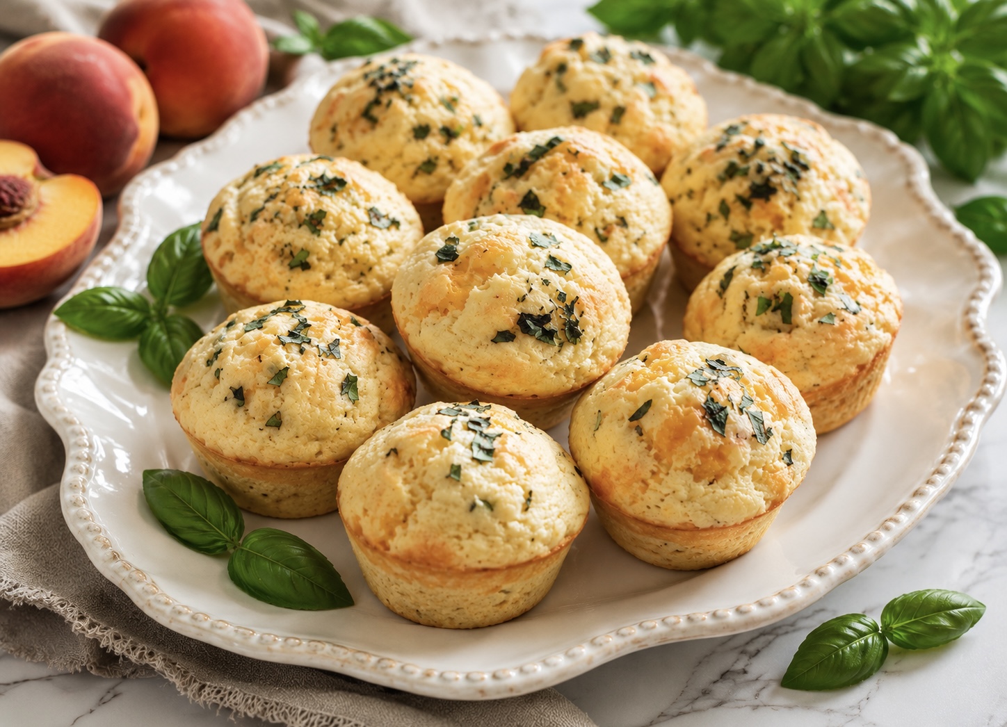 Peach and Basil Muffins That Taste Like Summer in Italy - Appetito
